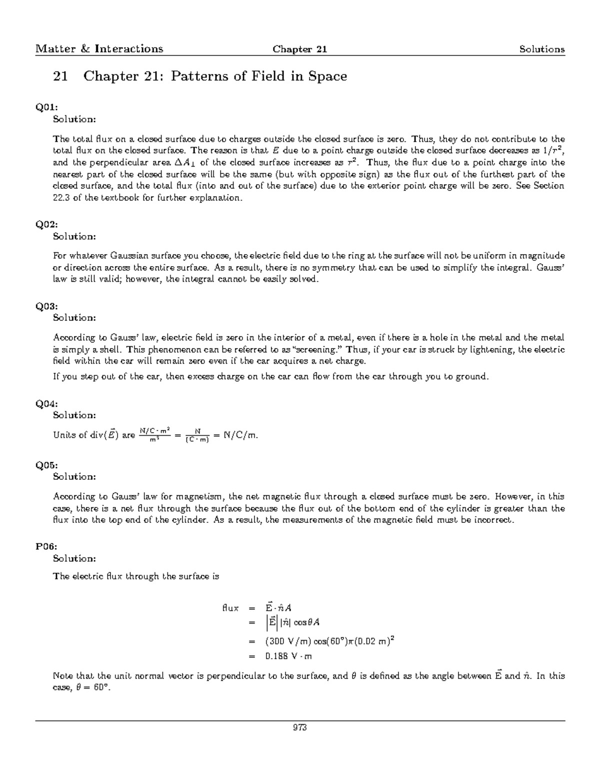 Chapter 21 Solutions on Field Patterns - Physics 101 - Studocu