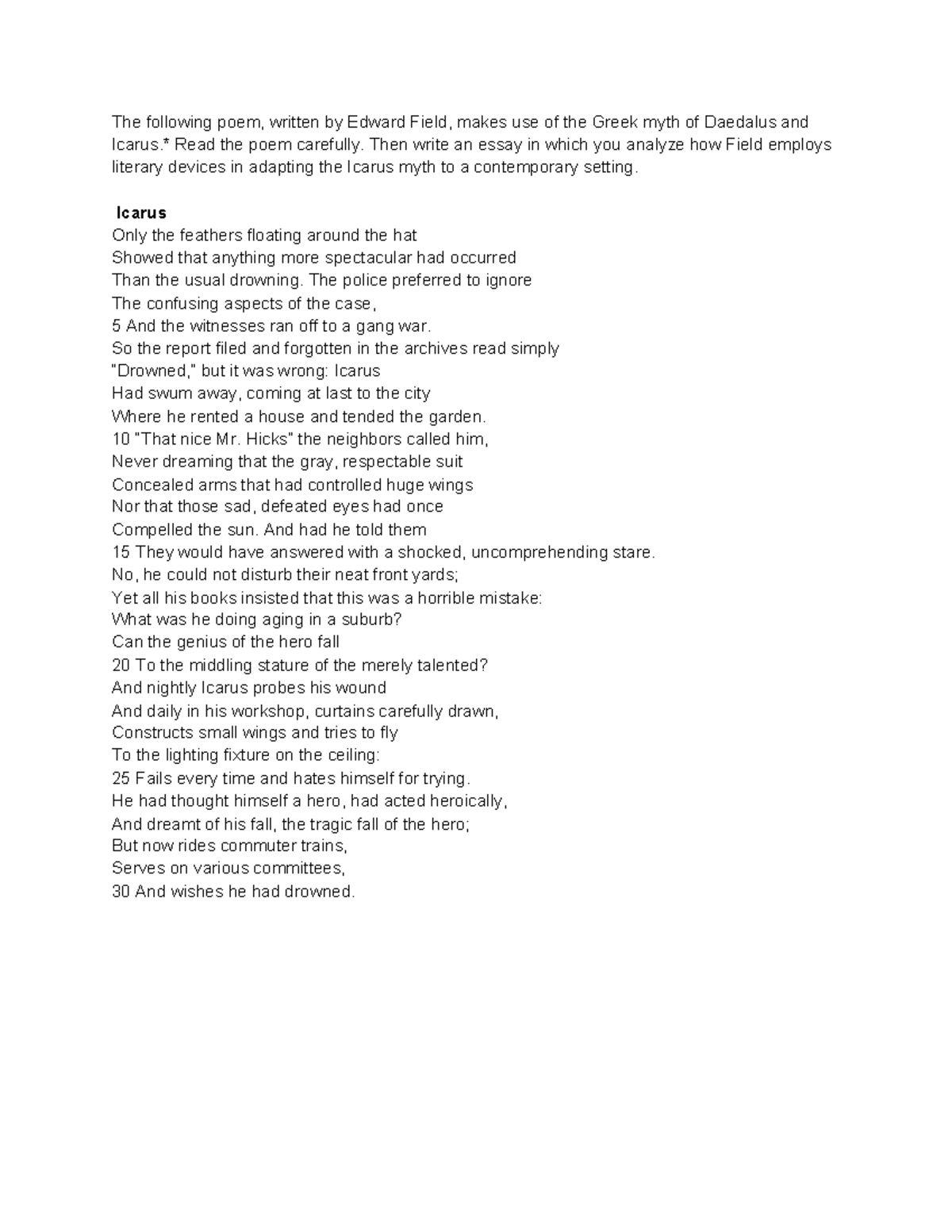 2.07 Practice essay 2 - Grade: 95 - The following poem, written by ...