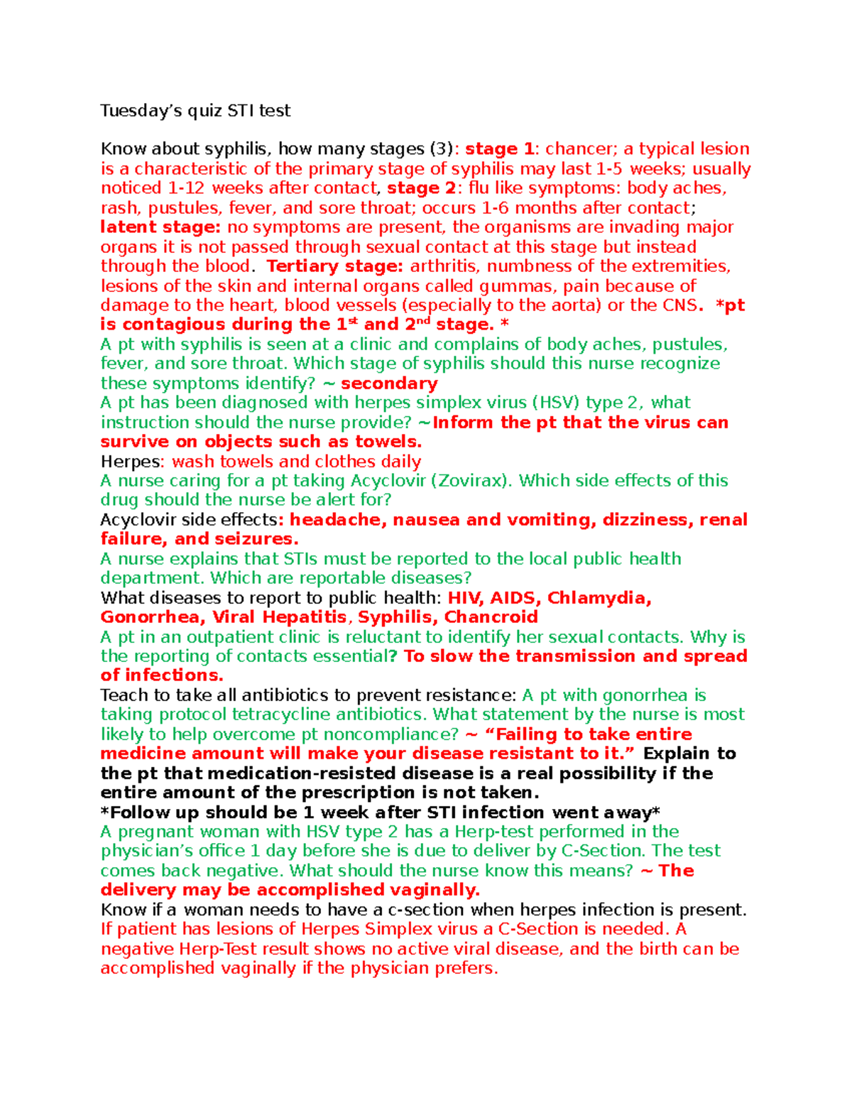 Sexually Transmitted Infections Quiz Term 3: Key Concepts and Facts ...
