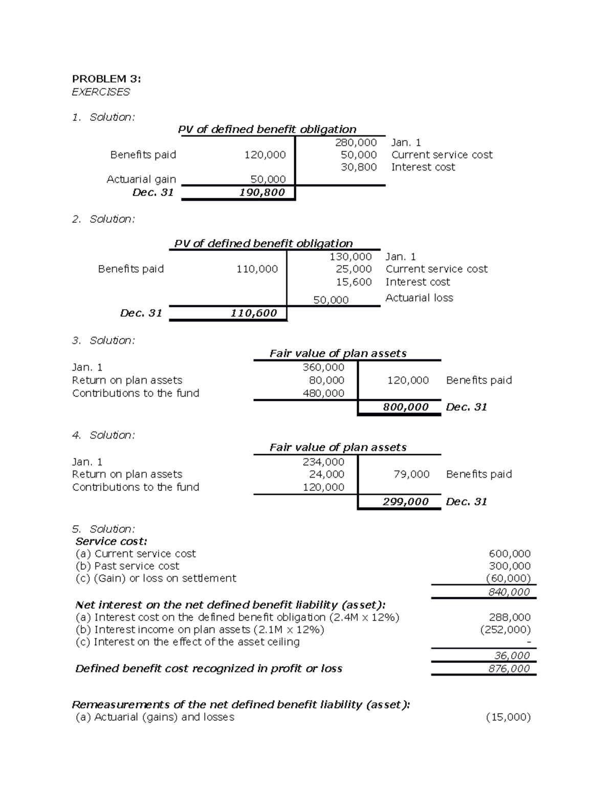 Chapter 6 Employee Benefits 2 Problem 3&4 - PROBLEM 3: EXERCISES 1 ...