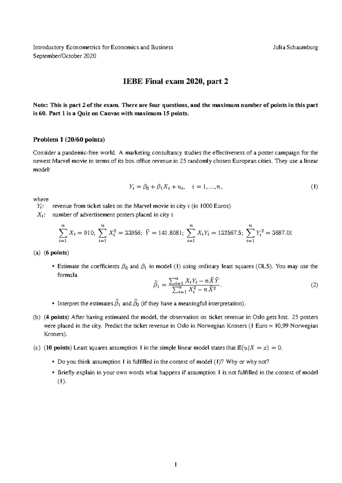 IEBE 2020 Final Exam Part 2 - Practice Questions and Solutions ...