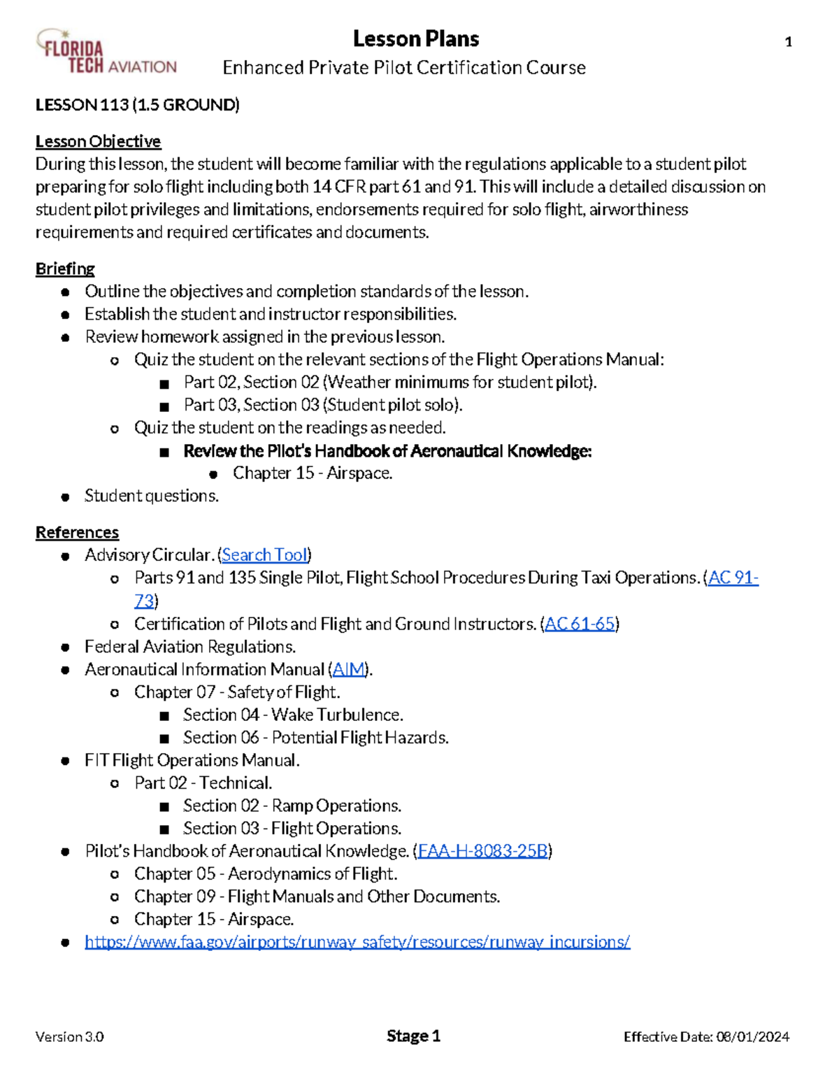 Enhanced Private Pilot Certification Course Lesson Plans - Stage 1 (v3 ...