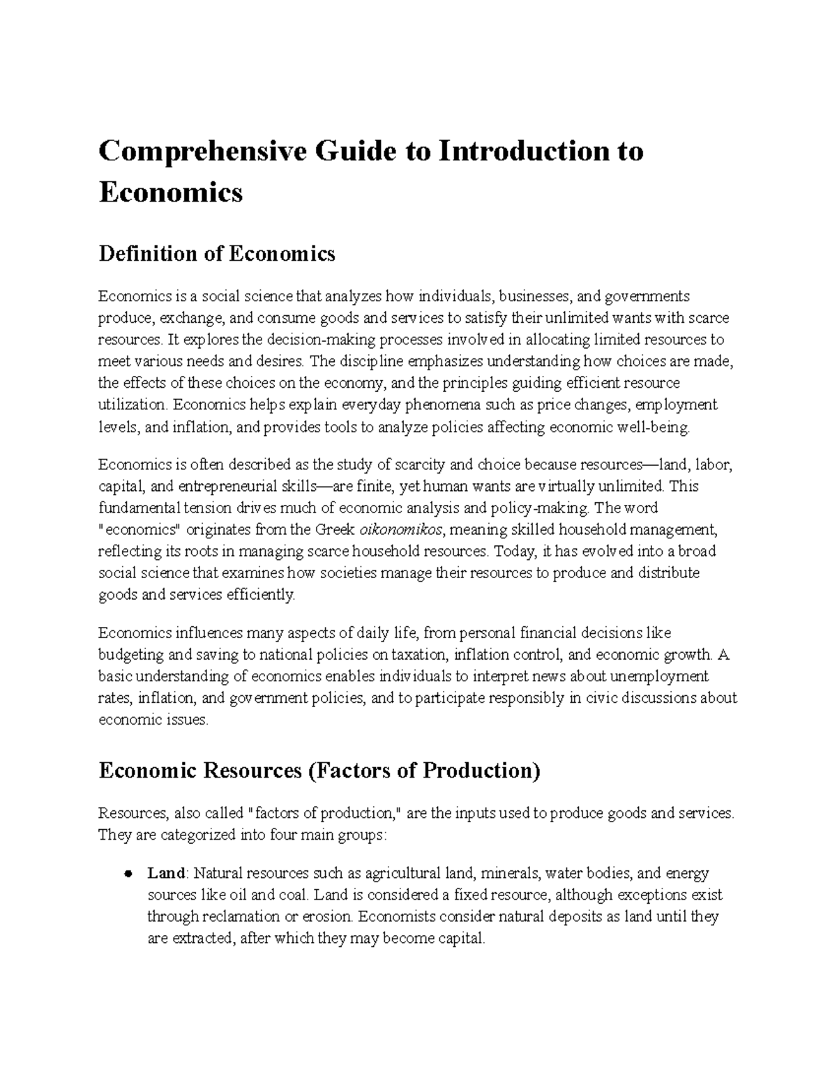 Comprehensive Guide to Economics (Econ 1): Key Concepts & Models - Studocu