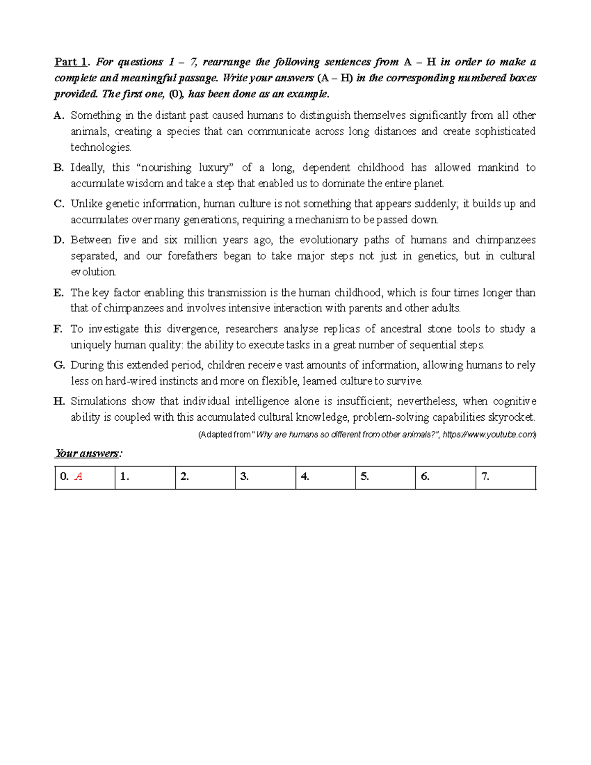 Rearranging Sentences for Passage Completion - TA Hsgqg 2025 - Studocu
