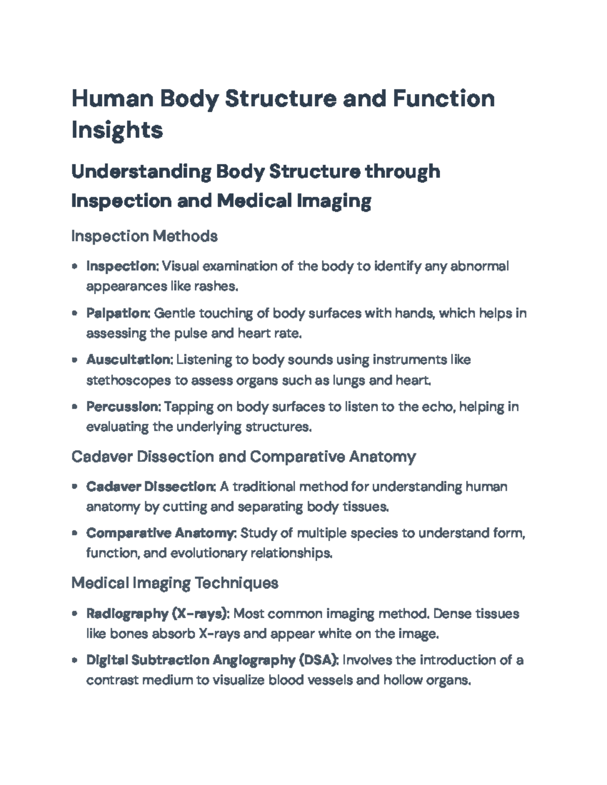 Human Body Structure & Function: Techniques & Mechanisms in Health ...