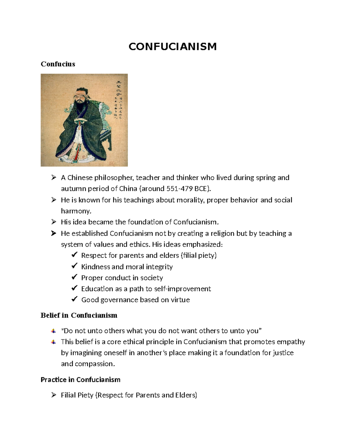 Confucianism: Teachings of Confucius on Ethics and Morality - Studocu