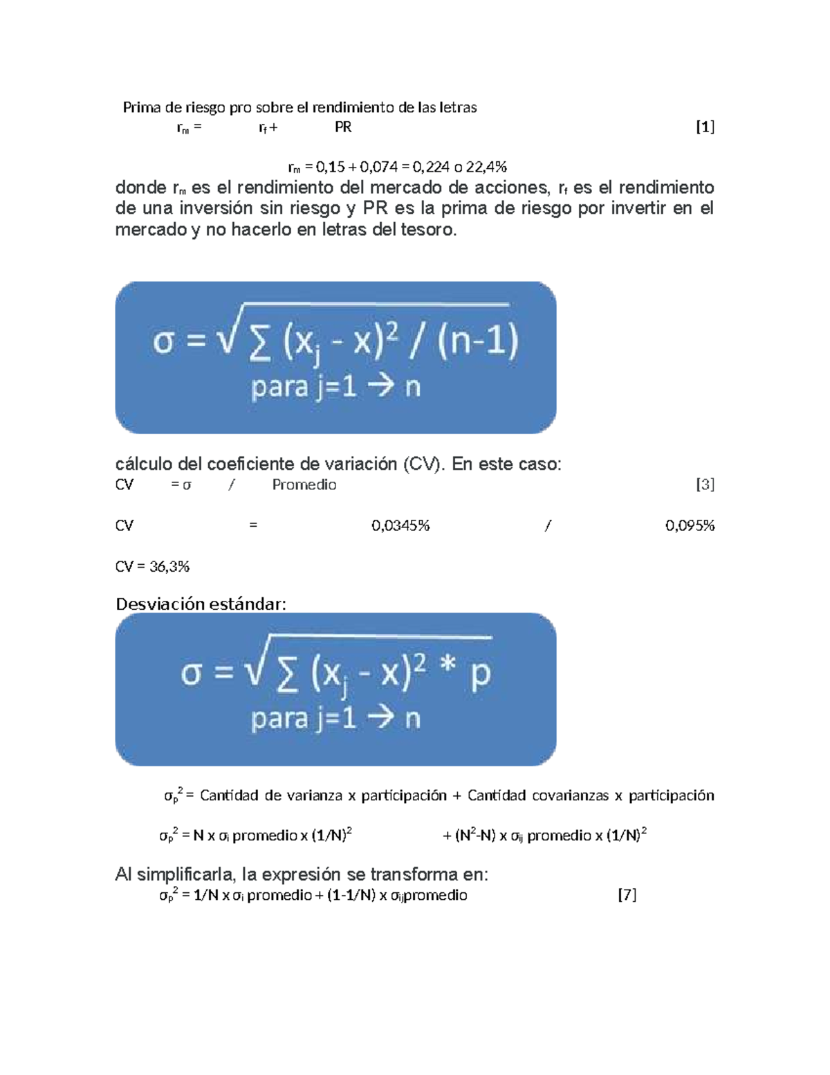 Cálculo de la prima de riesgo y beta en administración financiera - Studocu