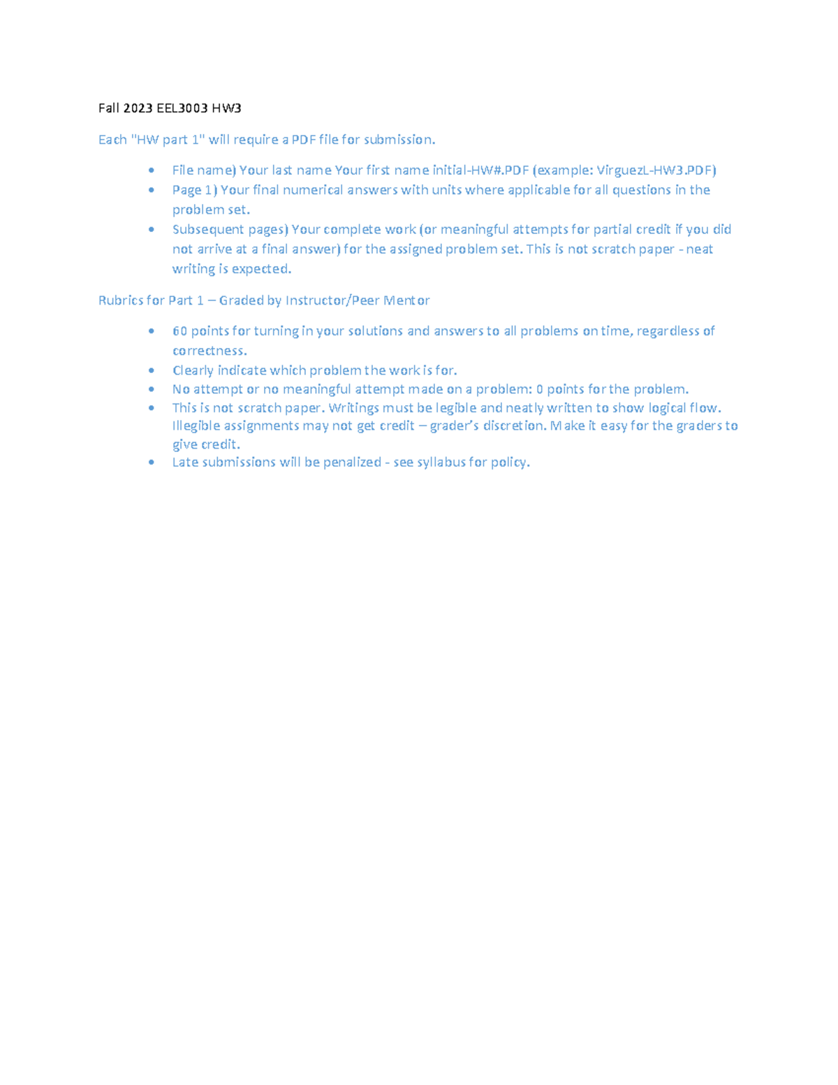 Fall 2023 EEL3003 Homework 3 Guidelines and Submission Rules - Studocu