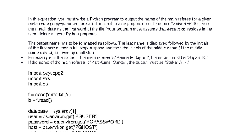 DBMS OPPE Mock Solutions: Python Program Outputs and Queries - Studocu