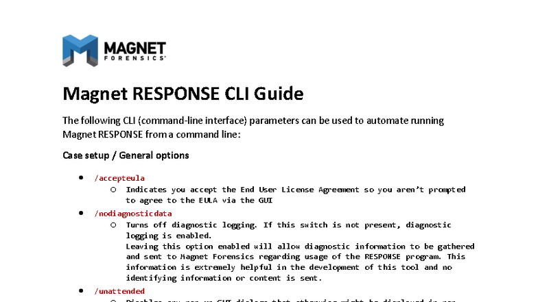 Magnet RESPONSE CLI Guide: Automation Parameters Explained - Studocu