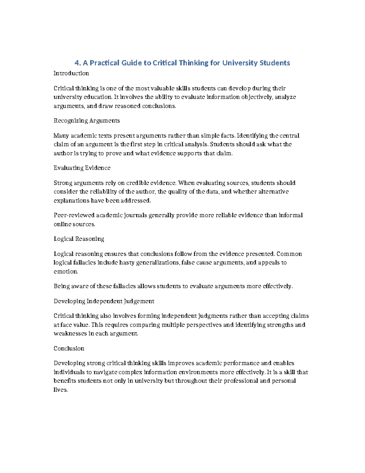 4. Critical Thinking Guide for University Students: A Practical ...