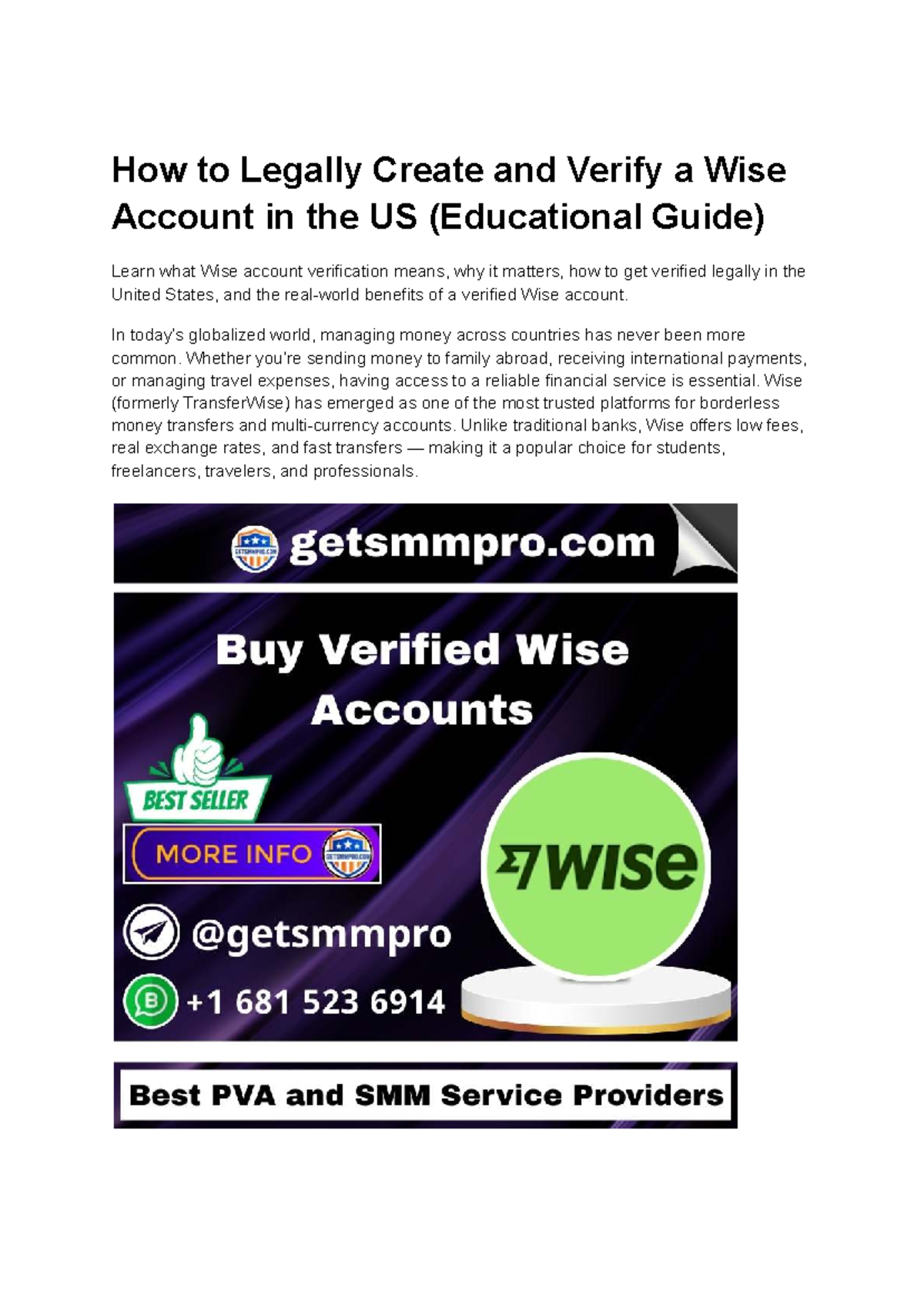 Guide to Legally Create & Verify a Wise Account in the US - Studocu