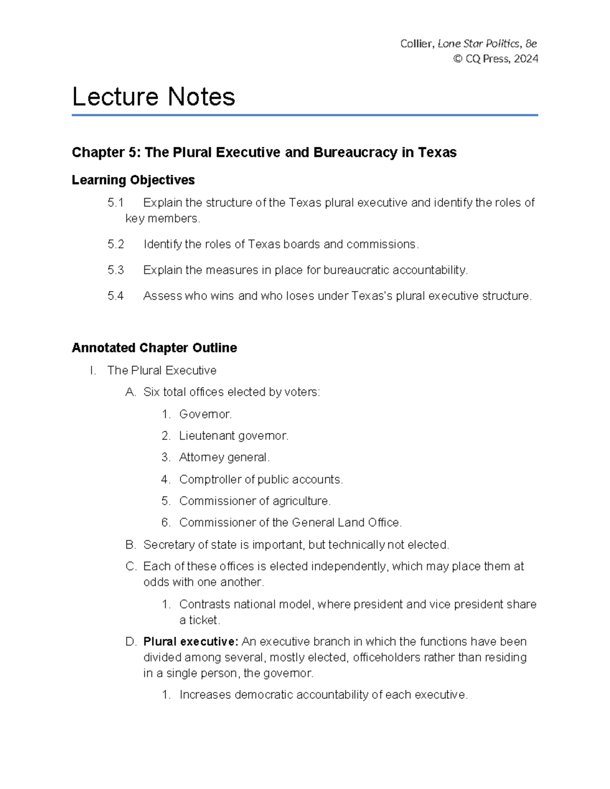 Texas Plural Executive: Structure, Roles, and Bureaucratic ...
