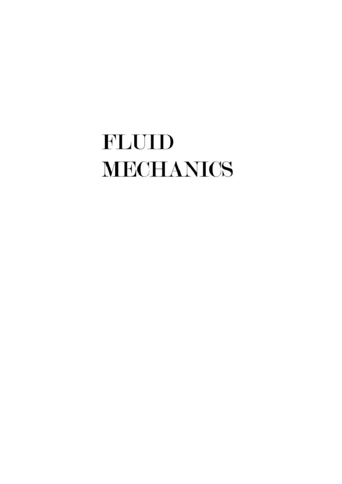 Fluid Mechanics Formula Sheet: Key Concepts and Properties (Course Code ...