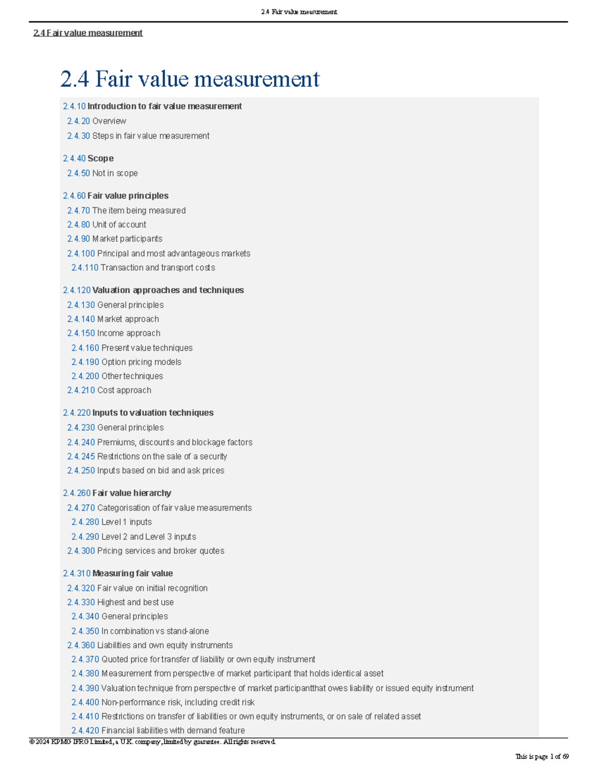 UN Iacgd III 2 4 - Overview of Fair Value Measurement and Its ...