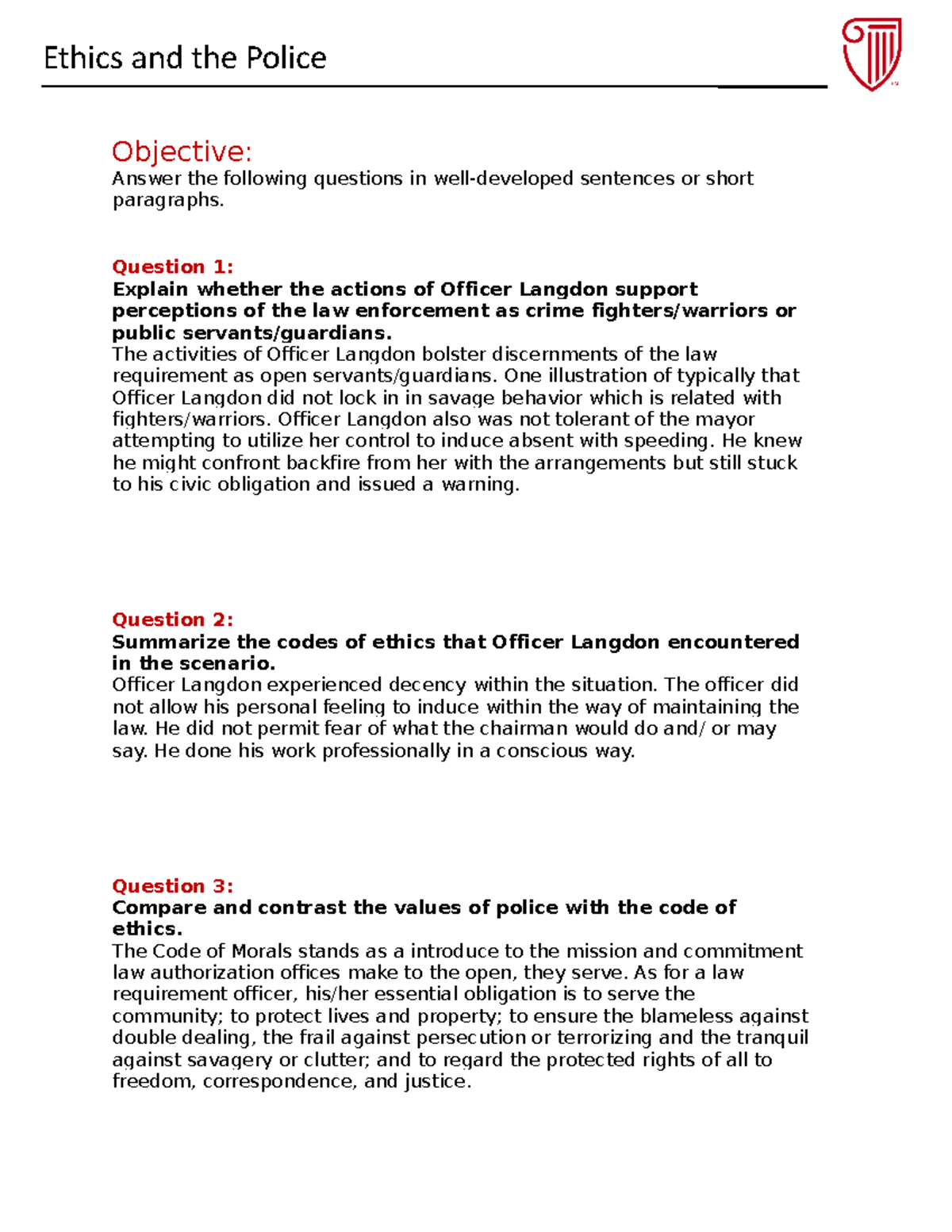 Week(3) Assignment (1) Katie Lowman CRJ220-ethics-police-reflection ...