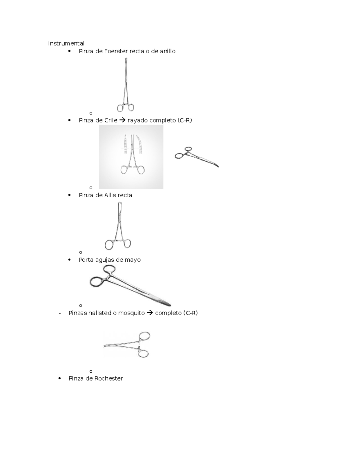 Instrumental - Cirugía - Instrumental Pinza de Foerster recta o de ...