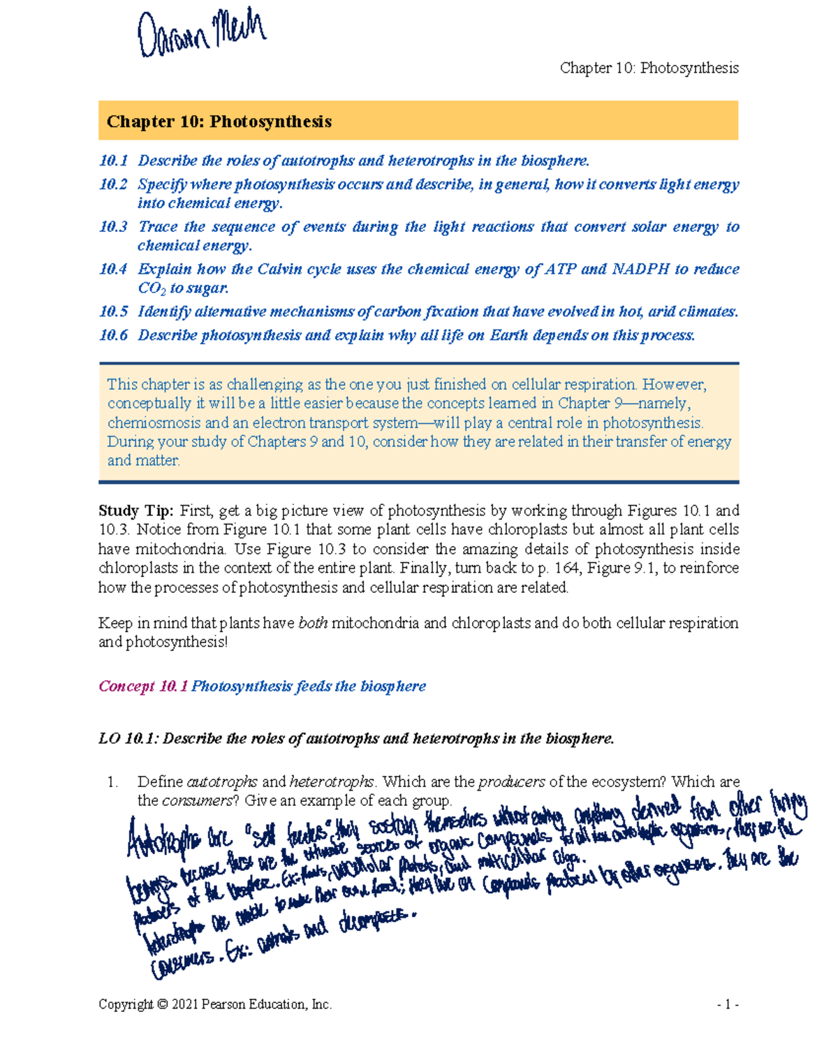 AP Biology Chapter 10: Photosynthesis Study Guide - Studocu