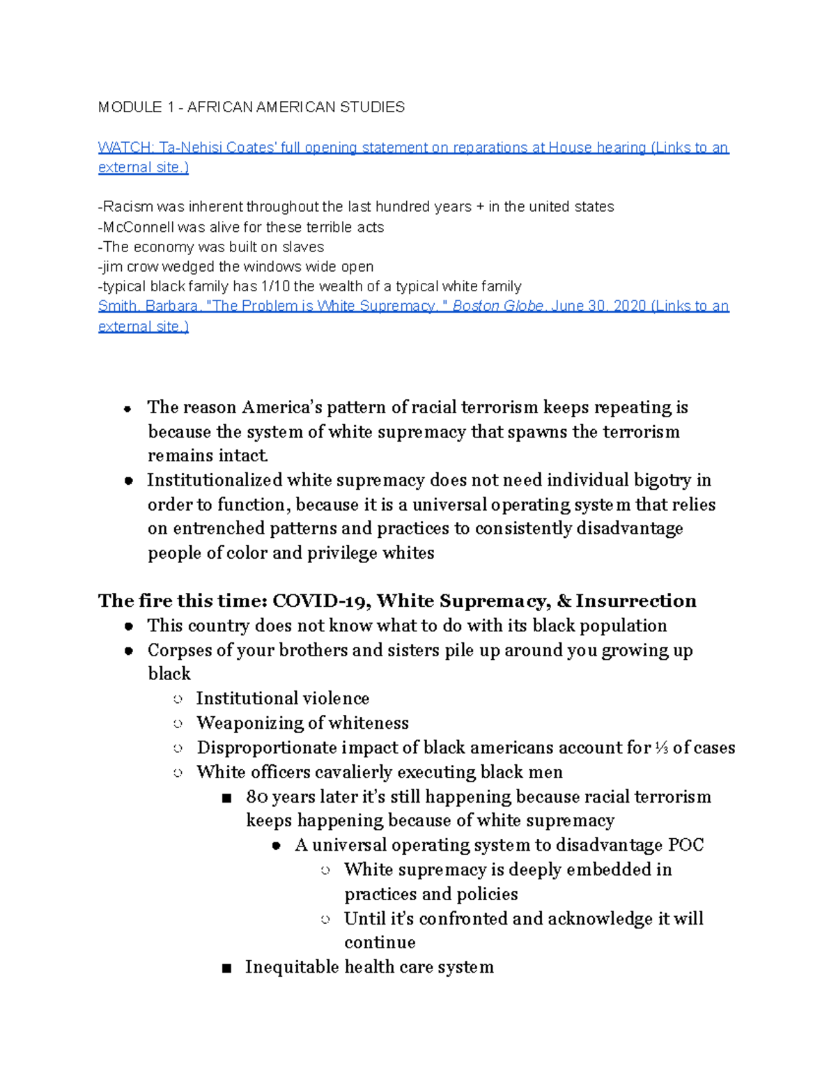 AF AMER-1 UCLA Module 1: Overview of African American Studies and ...