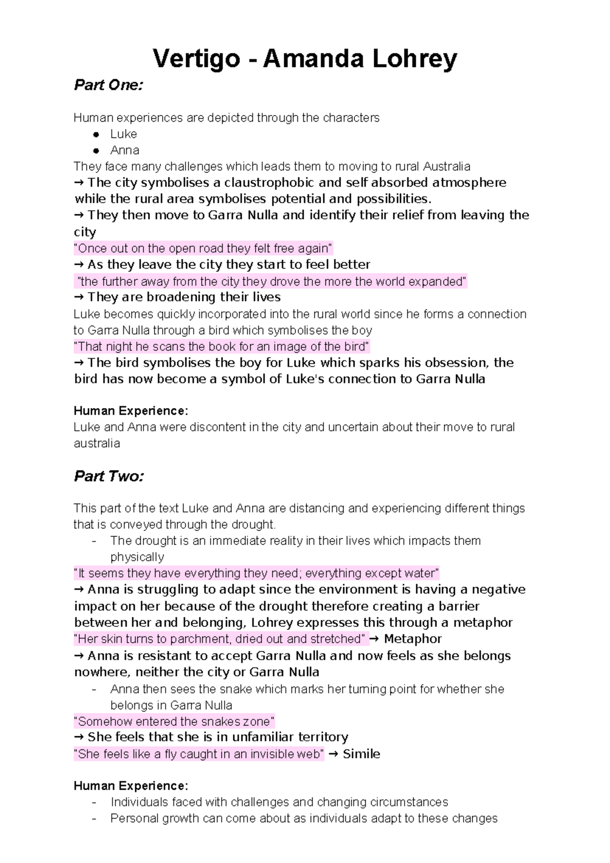 Vertigo - Amanda Lohrey - → They then move to Garra Nulla and identify ...