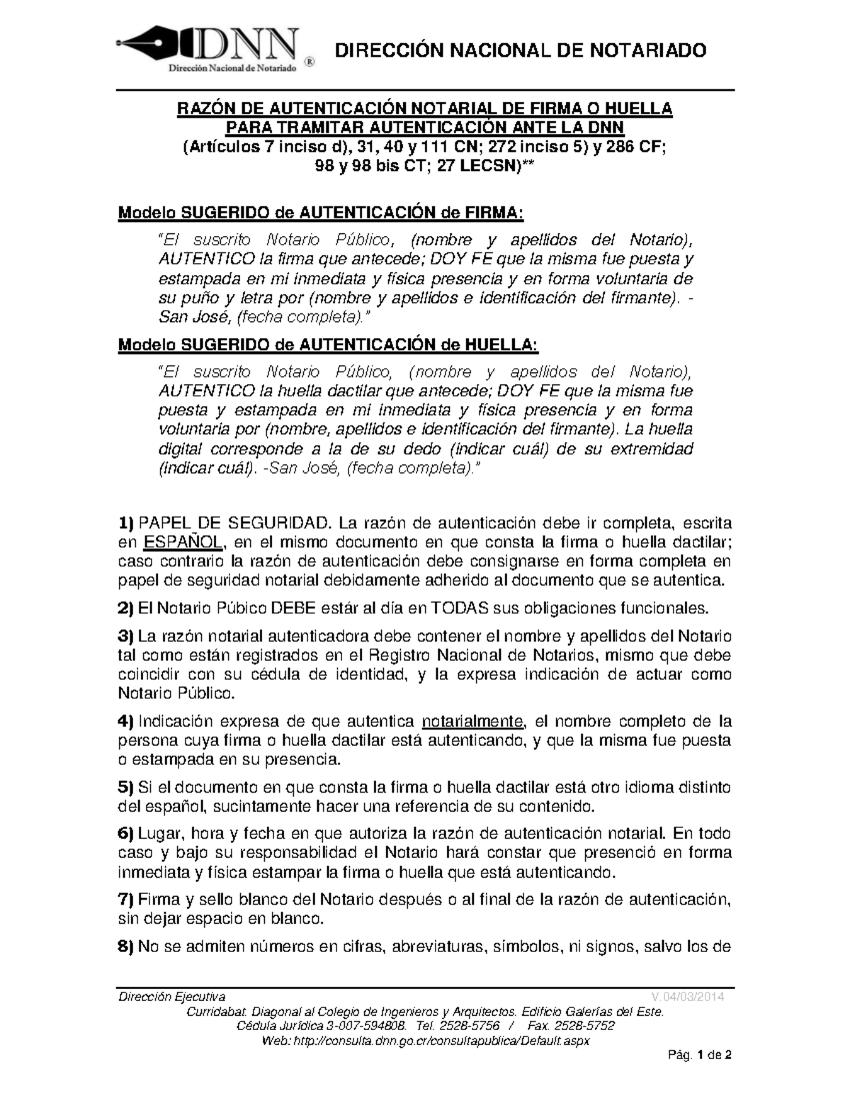 Autenticacion Notarial Firma - DIRECCIÓN NACIONAL DE NOTARIADO ...