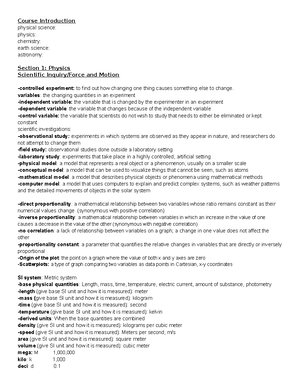 Module 3 (force and motion) note-taking guide - Module 3 (Force and ...