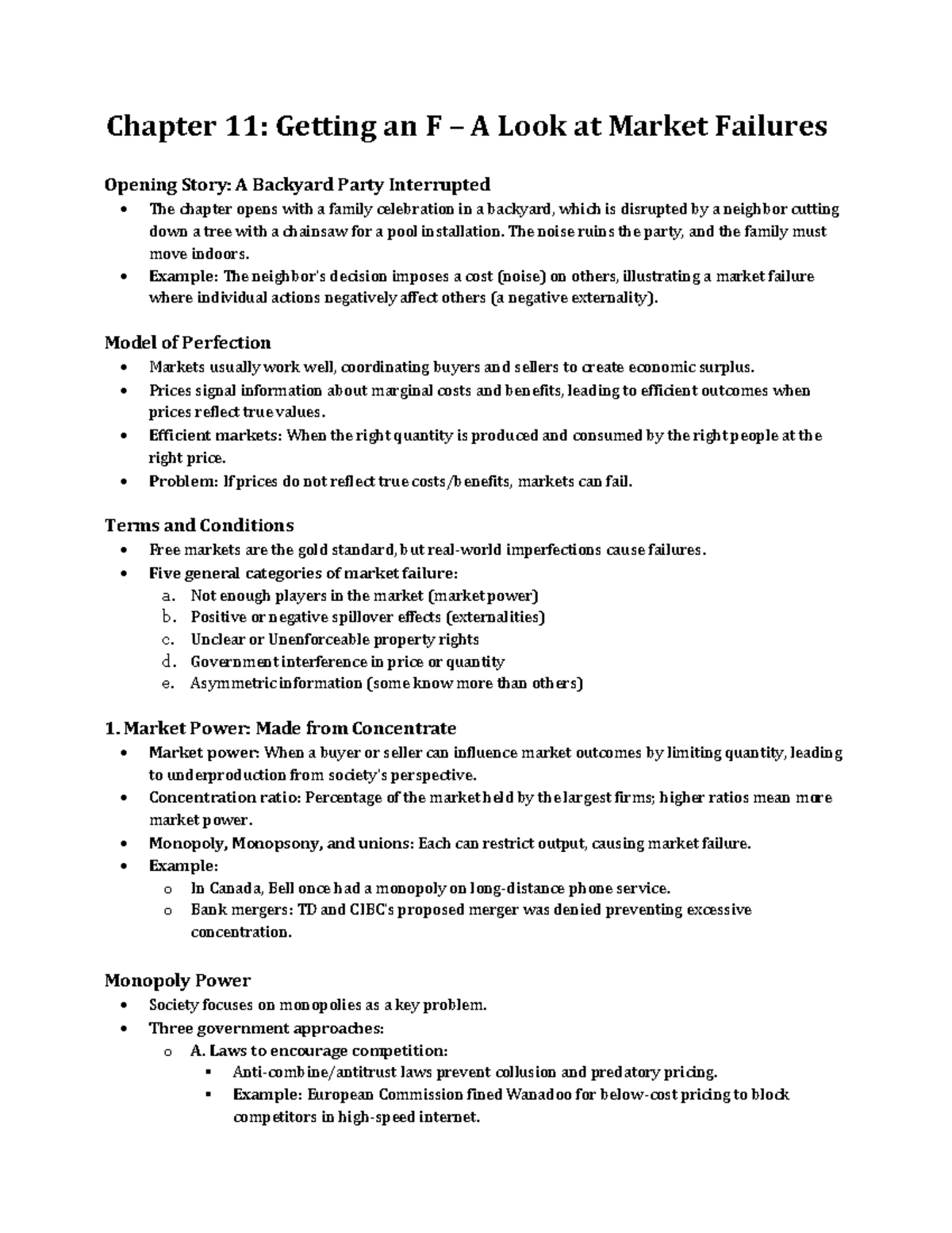 CPE Chapter 11: Market Failures and Externalities Explained - Studocu
