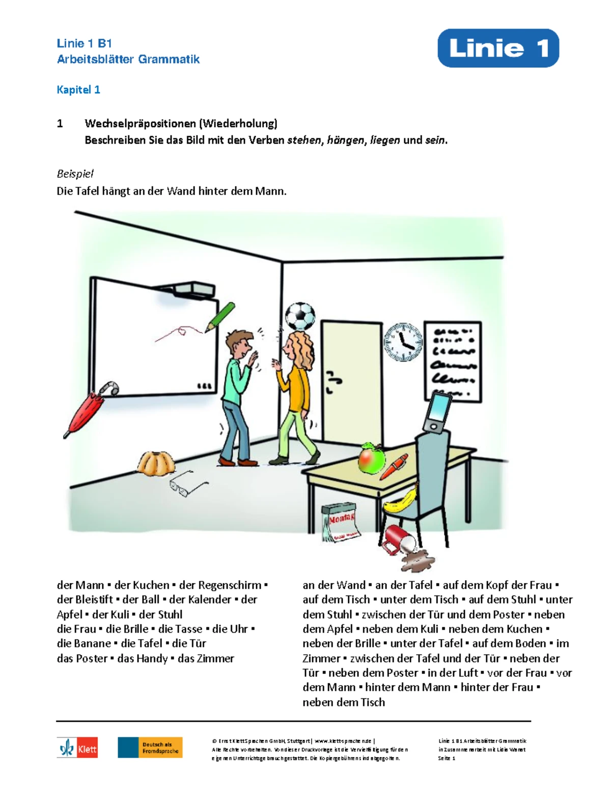 Grammatik Kopiervorlagen L1 B2 - Arbeitsblätter Grammatik © Ernst Klett ...