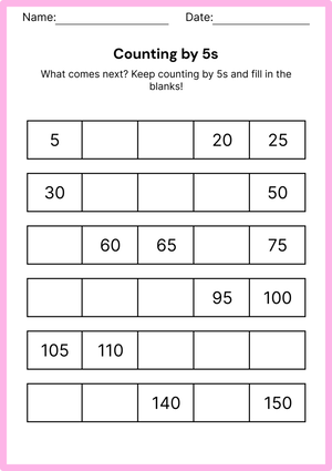 Skip Counting Number Patterns - 2nd Grade Worksheet - Look at the ...