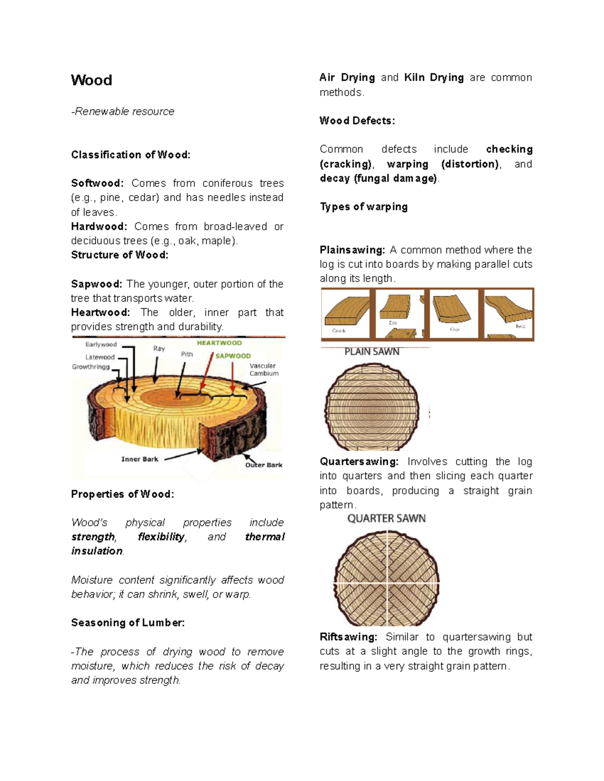 Building Techonology (Wood Reviewer) - Wood -Renewable resource ...