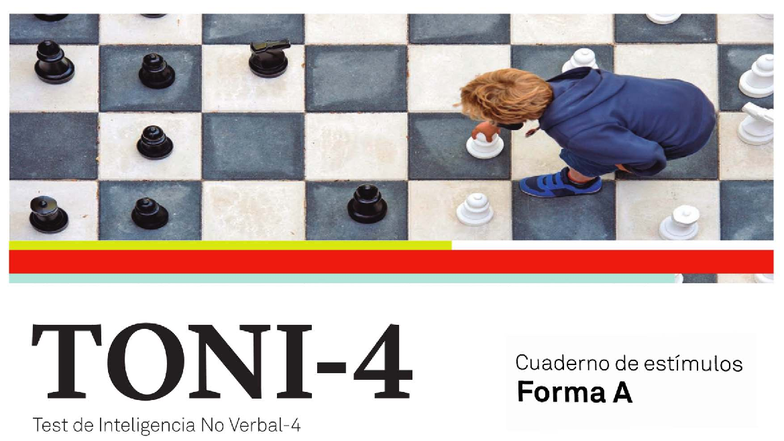 Cuaderno de Estímulos Forma A - Test de Inteligencia No Verbal TONI 4 ...