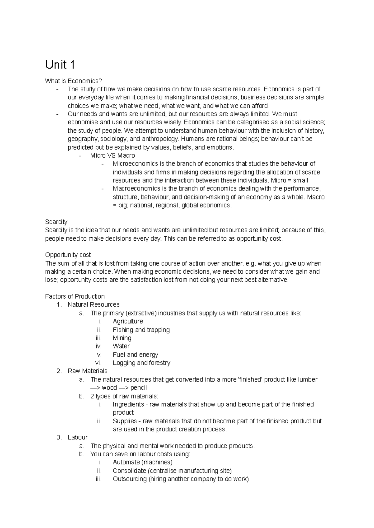 CIE3M Final Exam Review: Understanding Economics and Decision-Making ...