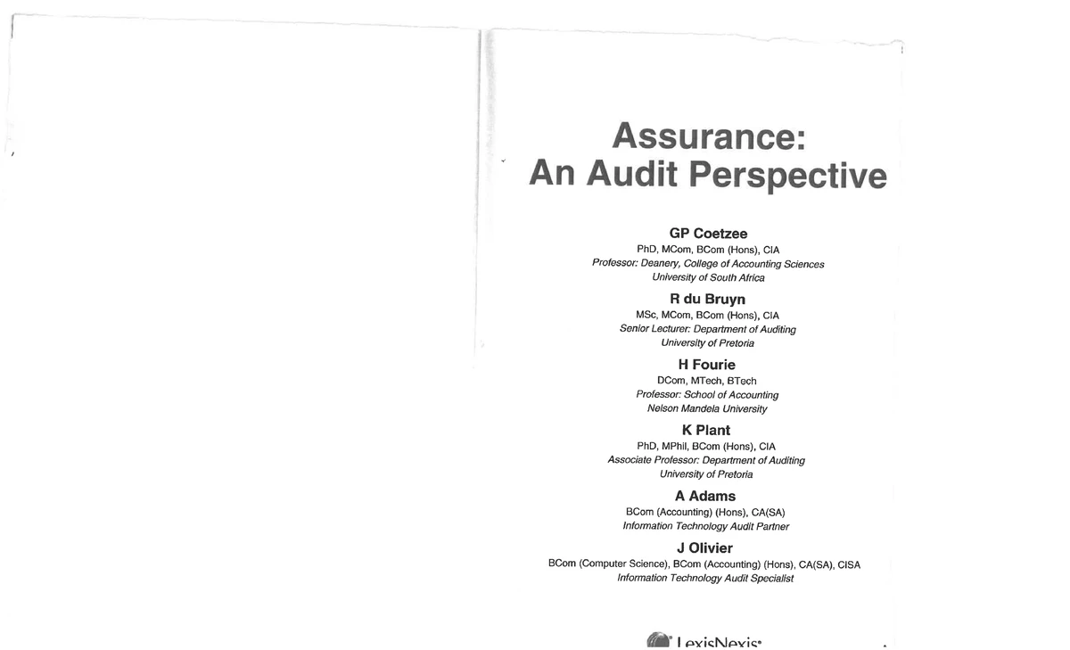 AUI3703 2023 Assignment 2 Final: Internal Audit Process & Reporting ...