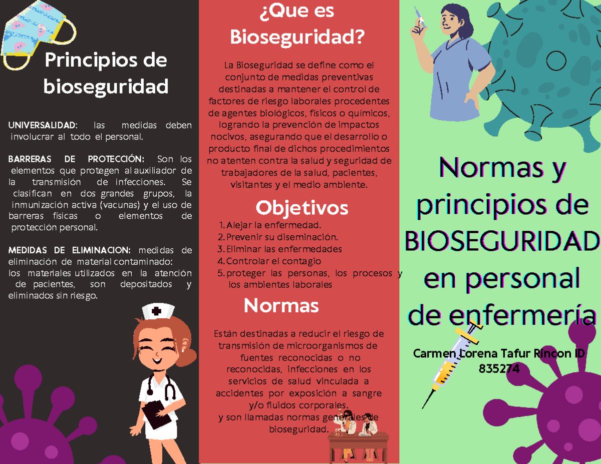 Folleto Normas y principios de bioseguridad - La Bioseguridad se define ...