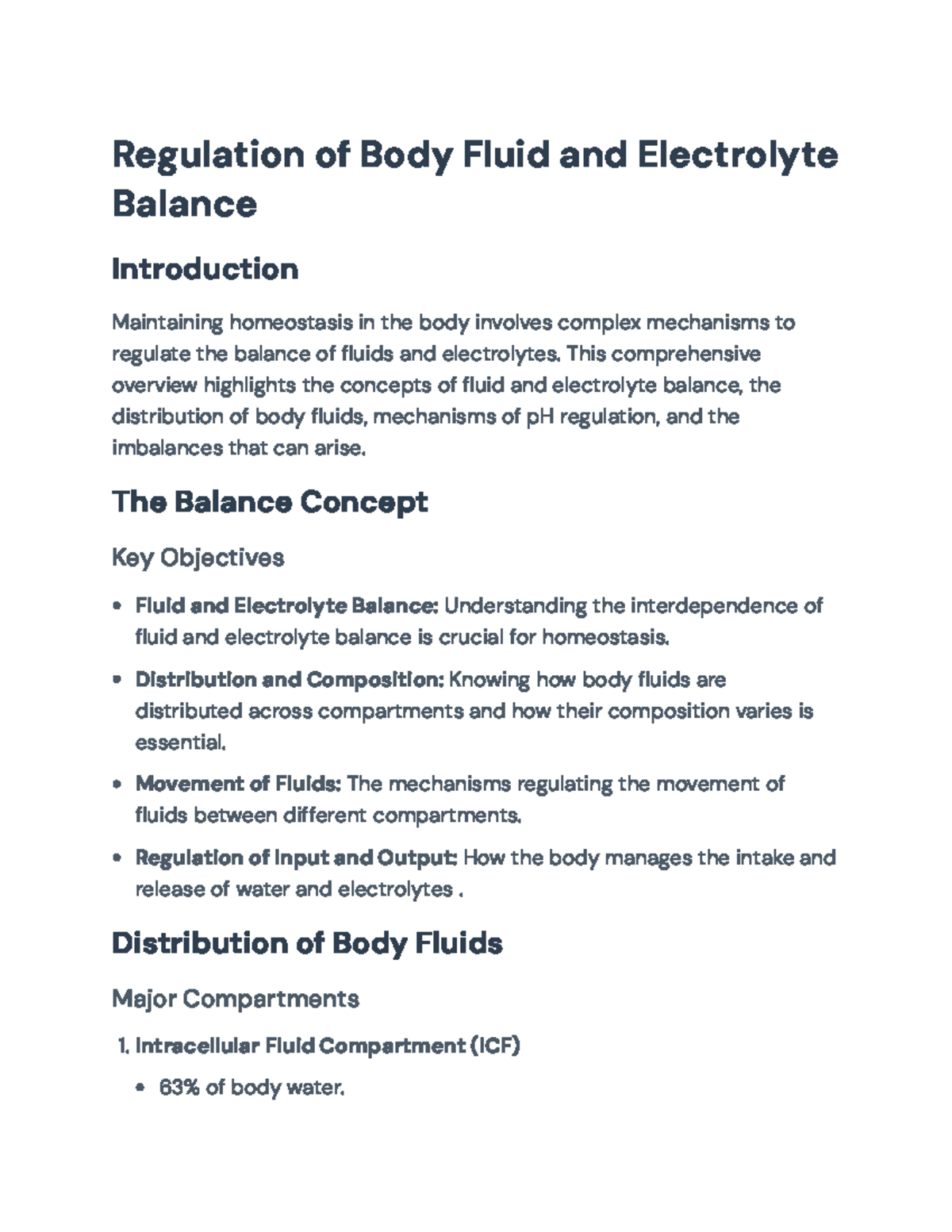 Fluid and Electrolyte Balance: A Comprehensive Overview with pH ...