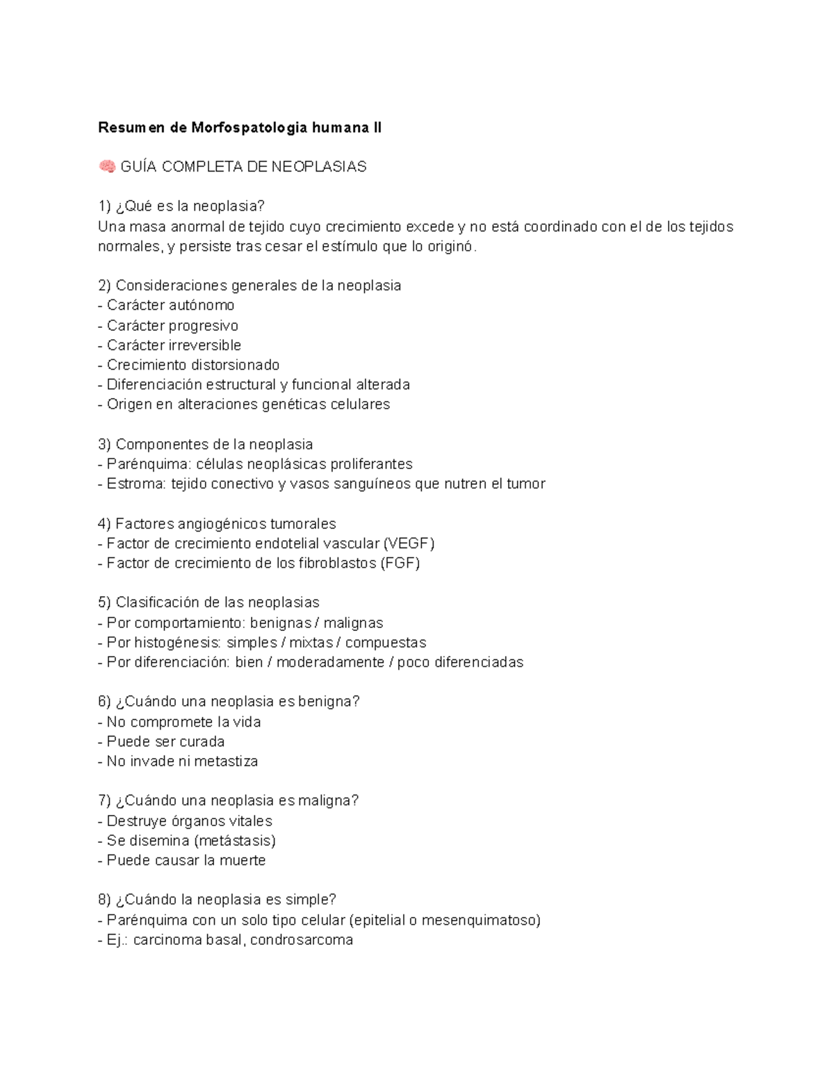Guía Completa de Neoplasias en Morfopatología Humana II - Studocu