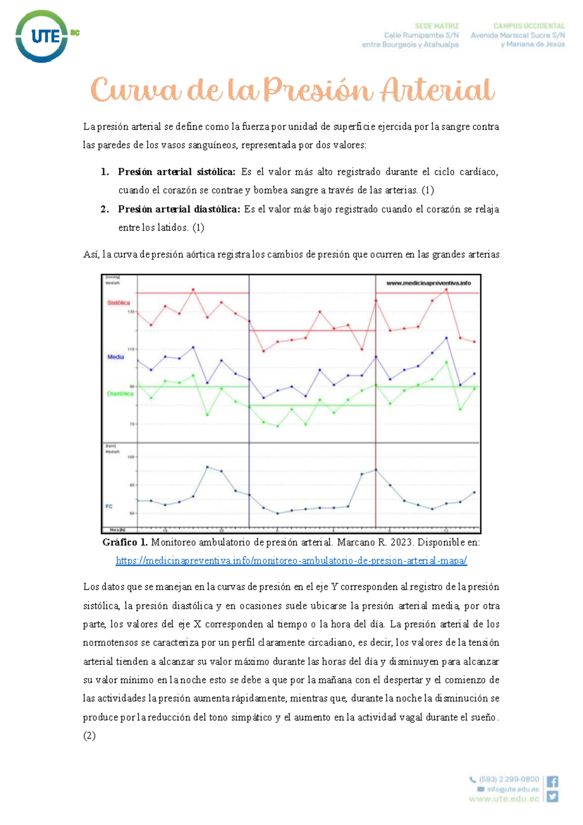 Curva de la Presión Arterial y su Importancia Clínica: MAPA 2023 - Studocu