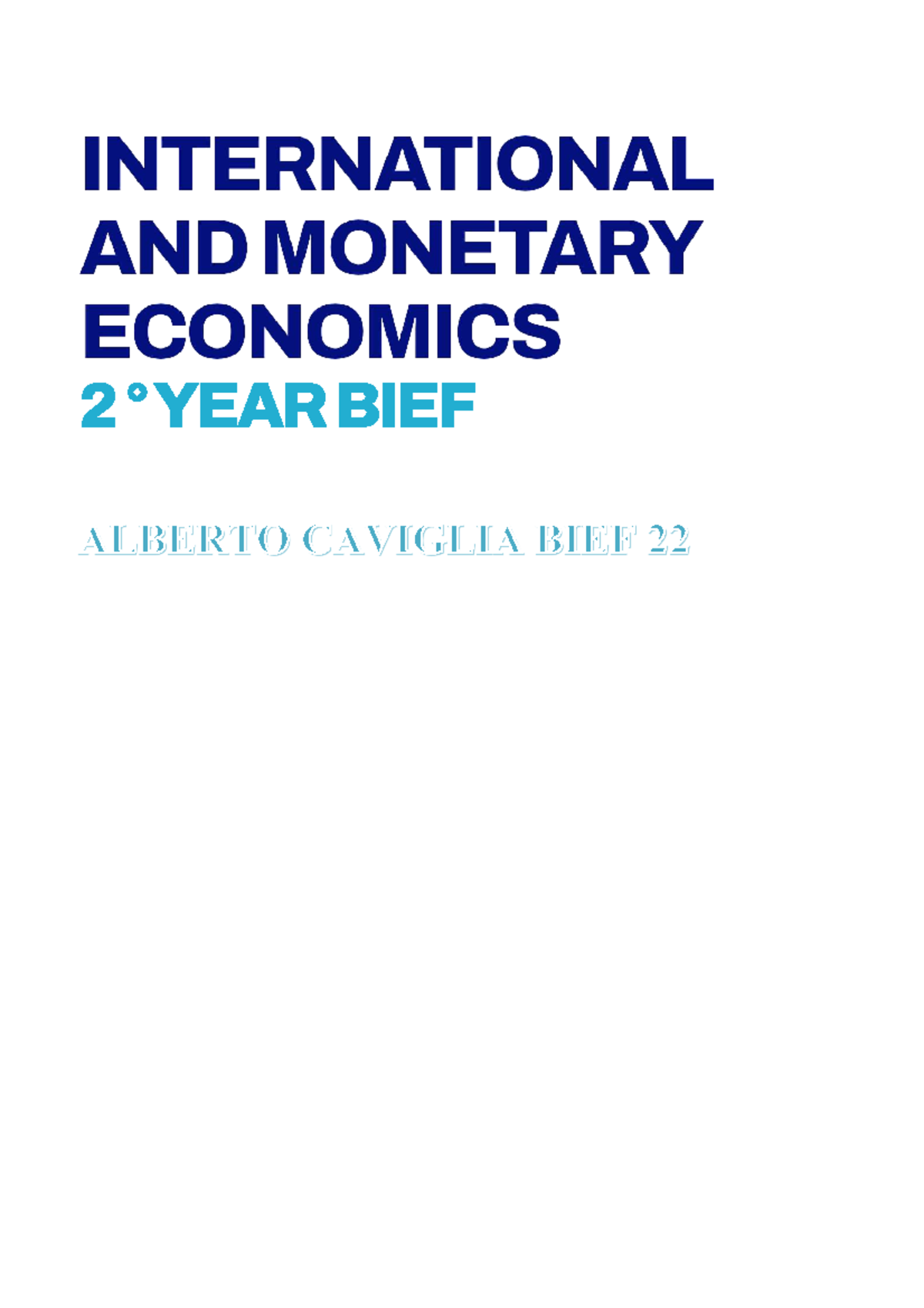 INTL 101: Aggregate Economic Activity in Monetary Economics - Studocu