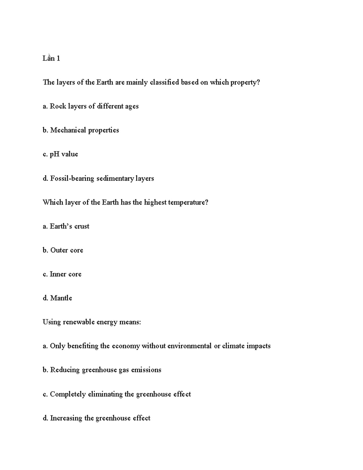 Quiz 1: Earth's Structure & Plate Tectonics (Semester 252) - Studocu