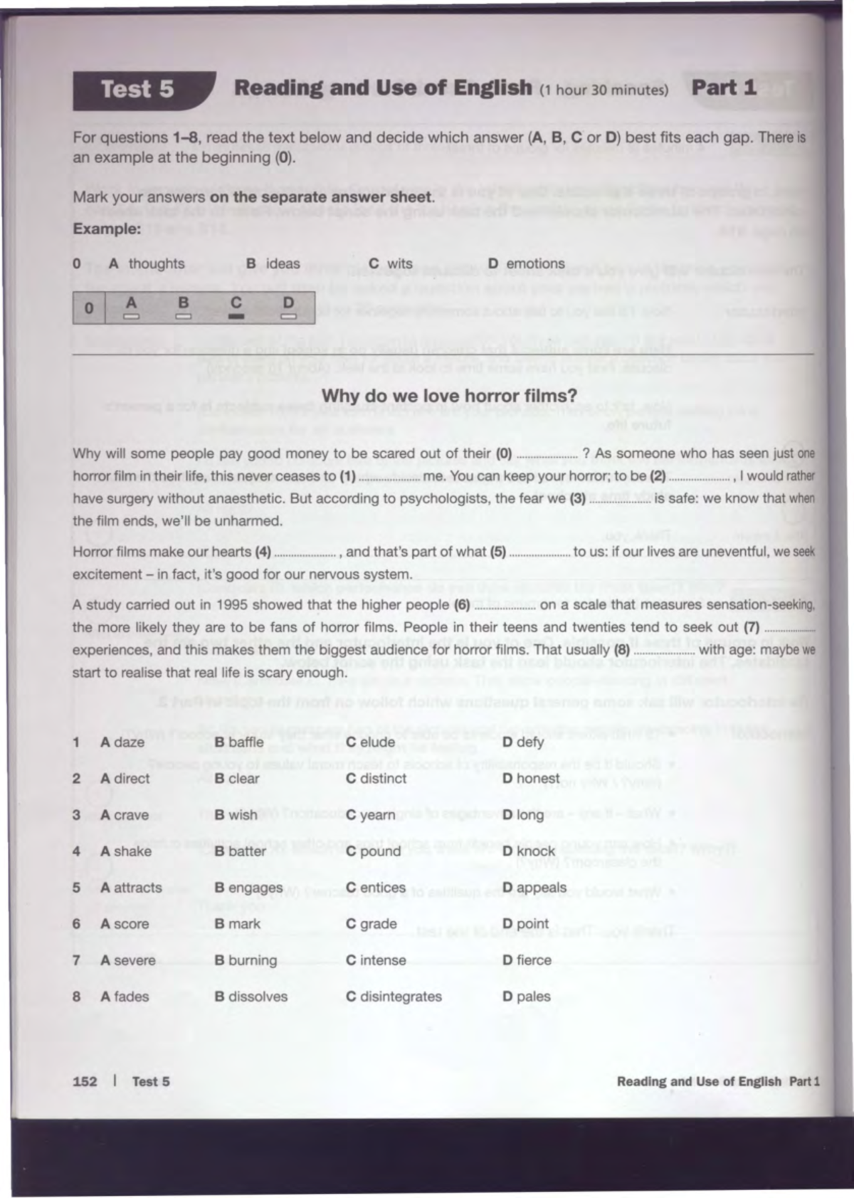 Test 5 - CAE Reading and Use of English Practice Questions - Studocu