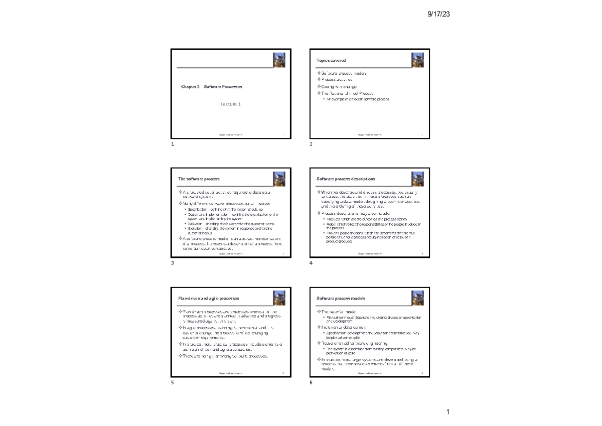 Ch2 - Software processes: Understanding models and activities - Studocu