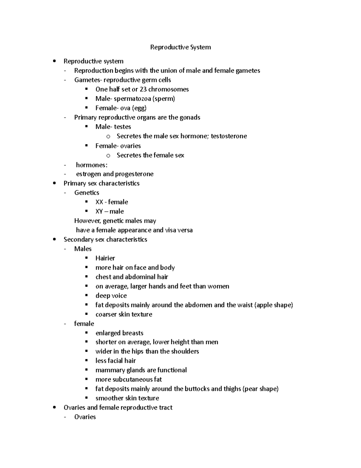The Reproductive System - Reproductive System Reproductive system ...