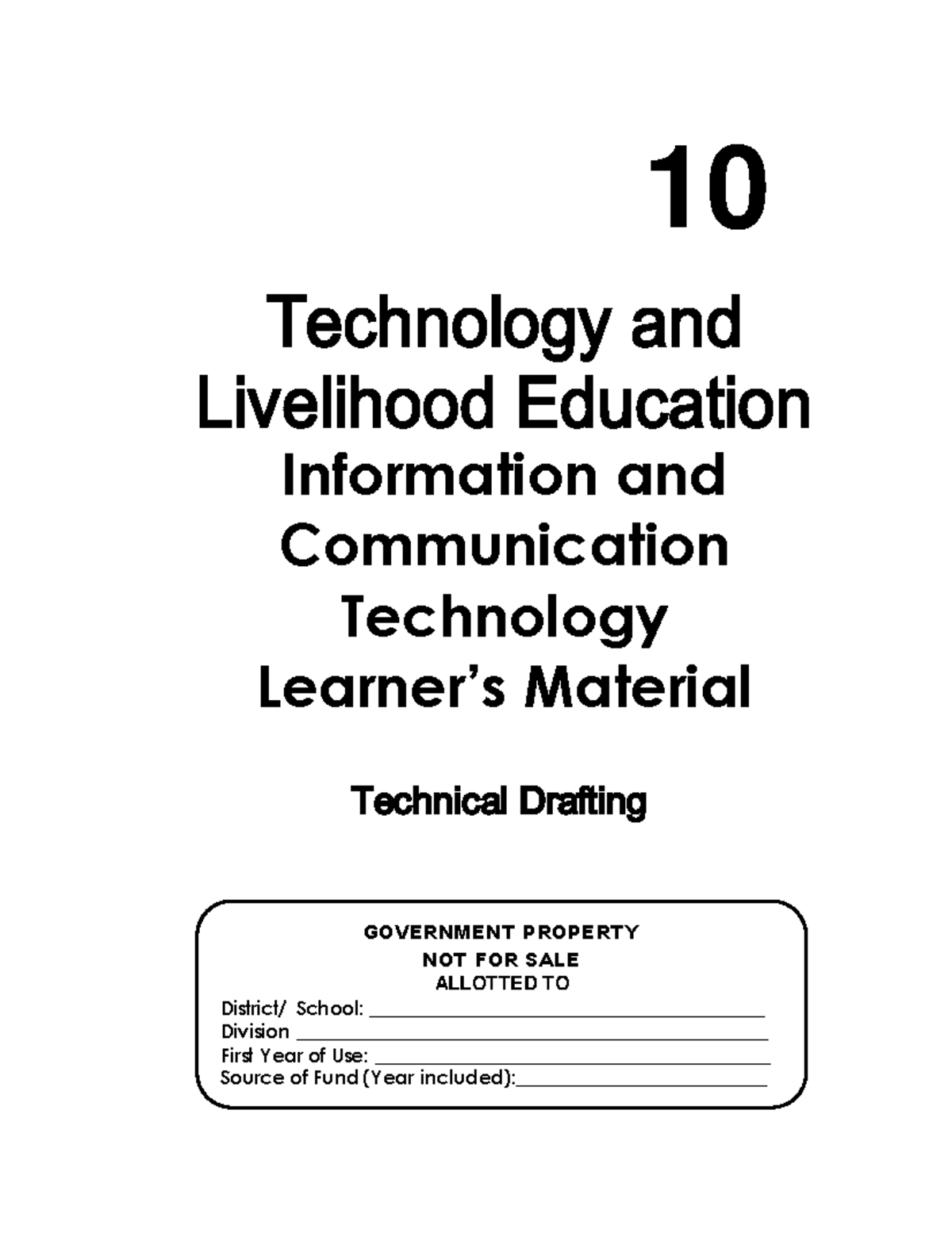 TLE ICT Technical Drafting Grade 10 Learner's Material Guide - Studocu