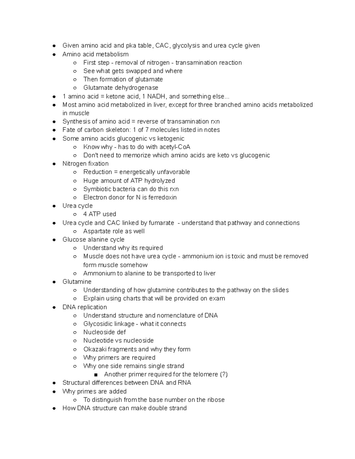 BCMB 4th Exam Review: Amino Acid Metabolism & DNA Replication Insights ...