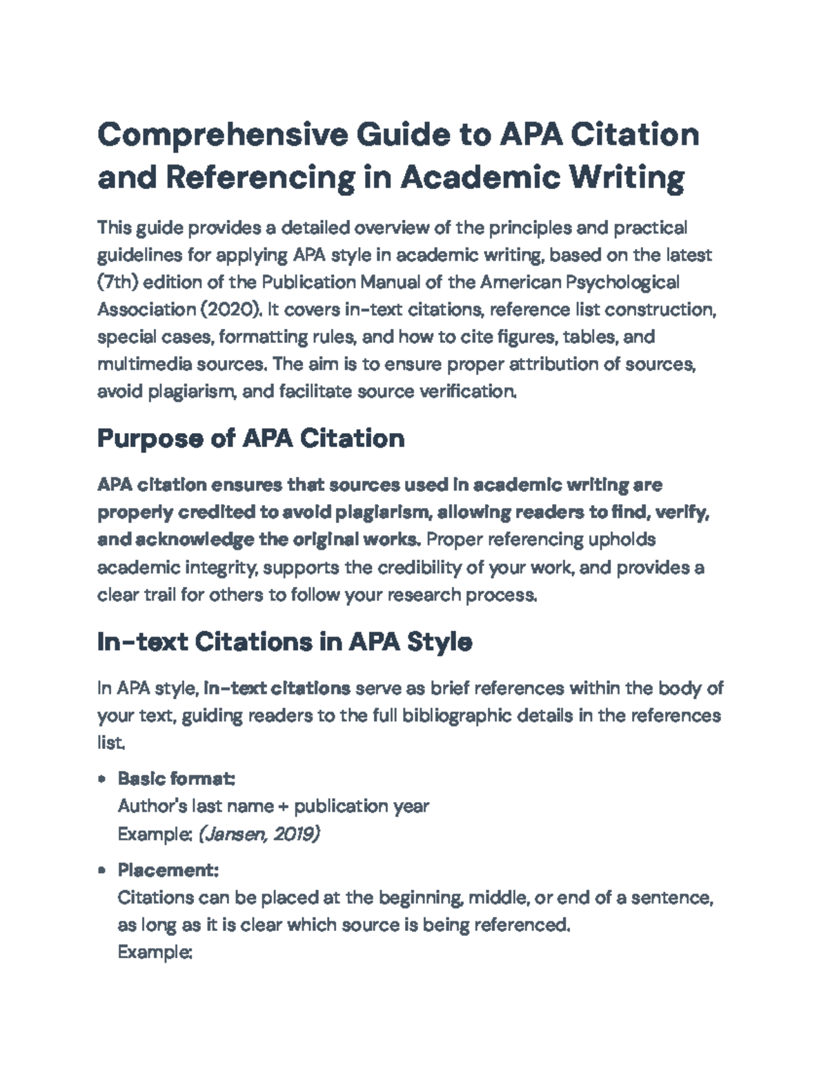 Comprehensive Guide to APA Citation & Referencing (Course Code) - Studocu