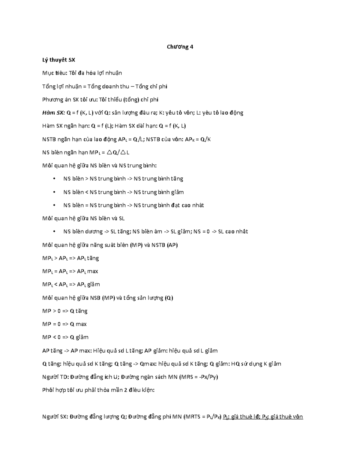 Chương 4 - nah - Ch ương 4 Lý thuyếết SX M c têu: Tốối đa hóa l i nhu ...