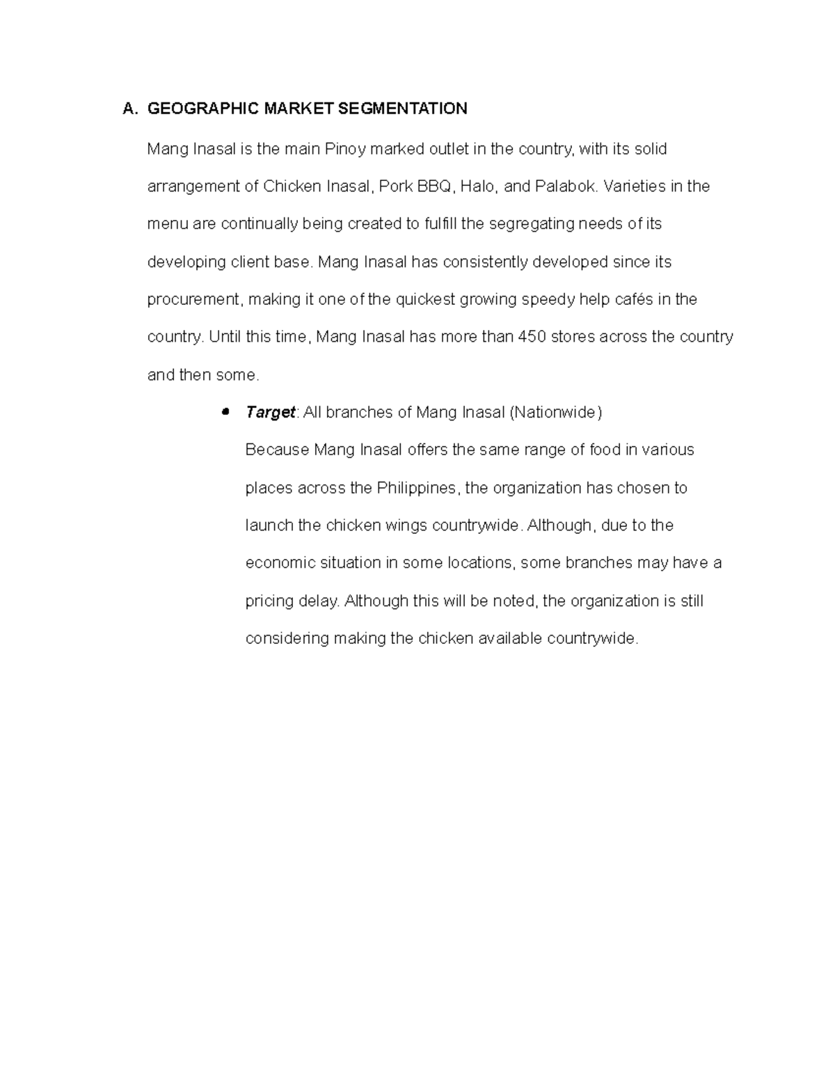 Geographic Market Segmentation in Making Marketing plan - A. GEOGRAPHIC ...