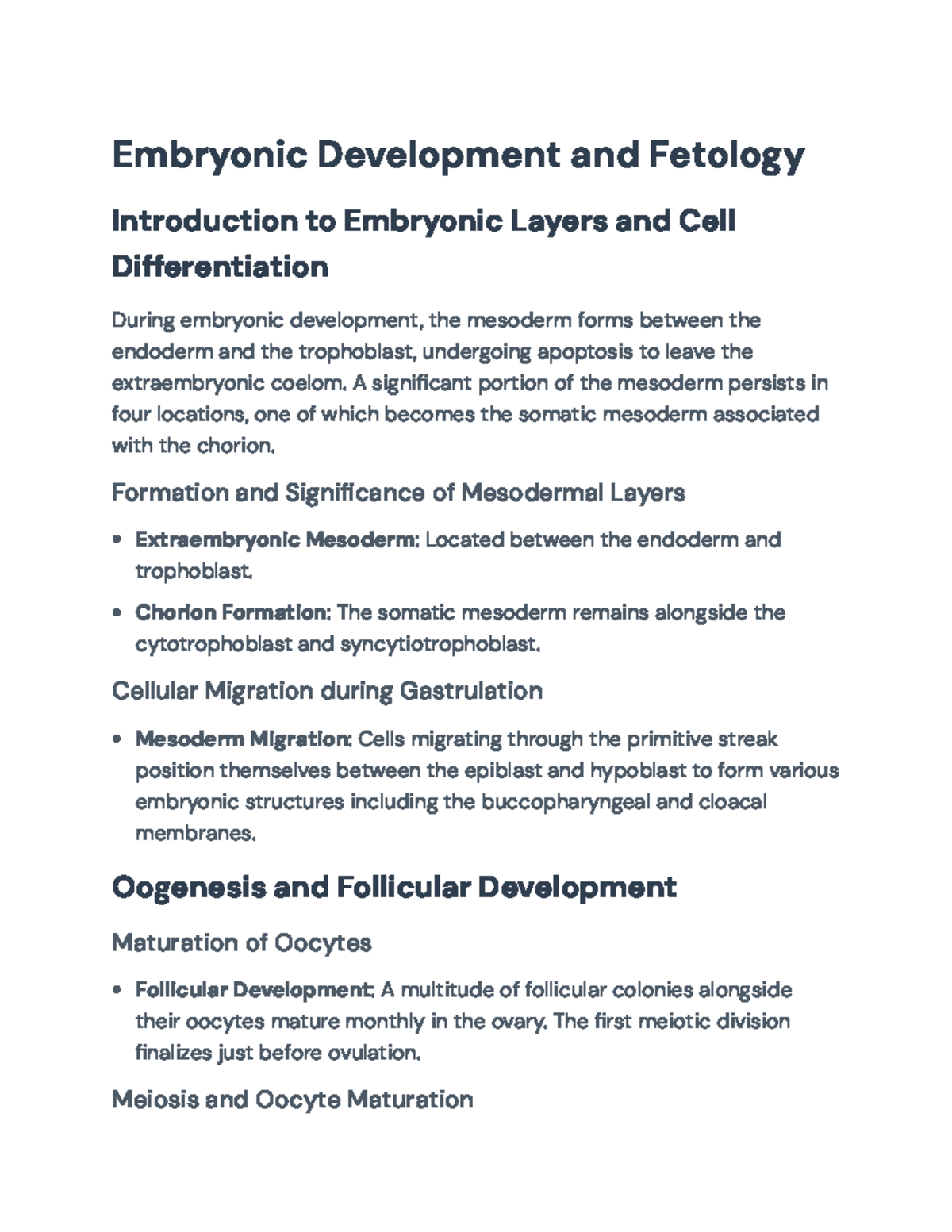 Embryonic Development and Fetology Overview: Key Processes and Risks ...