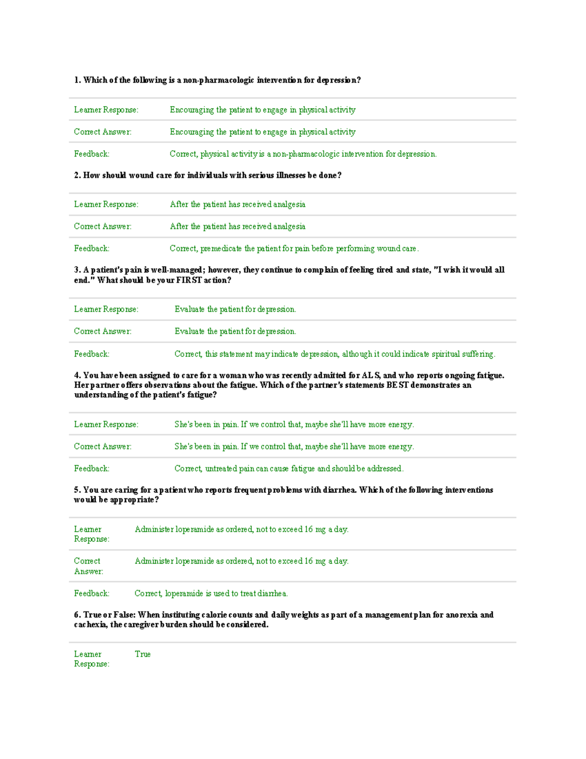 Elnec Core Module 3 Final Exam: Symptom Management Answers - Studocu