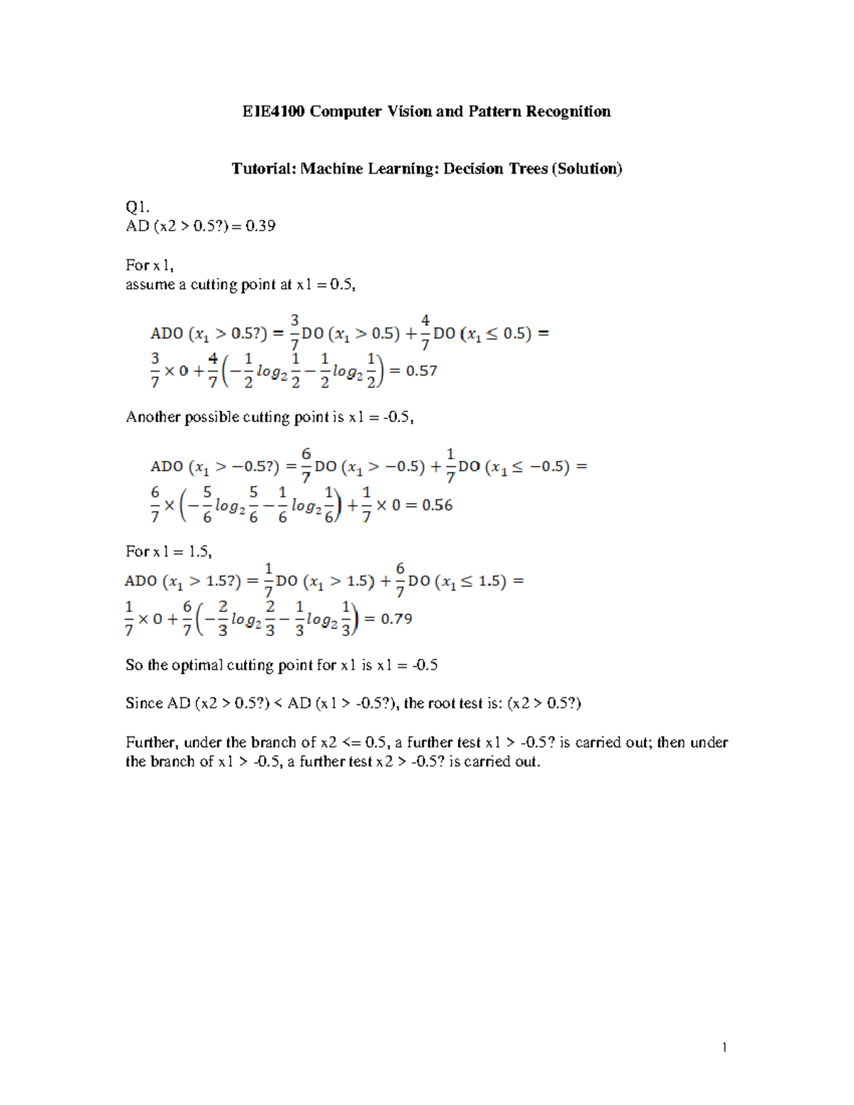 EIE4100 Machine Learning: Decision Trees & Random Forests Tutorial ...